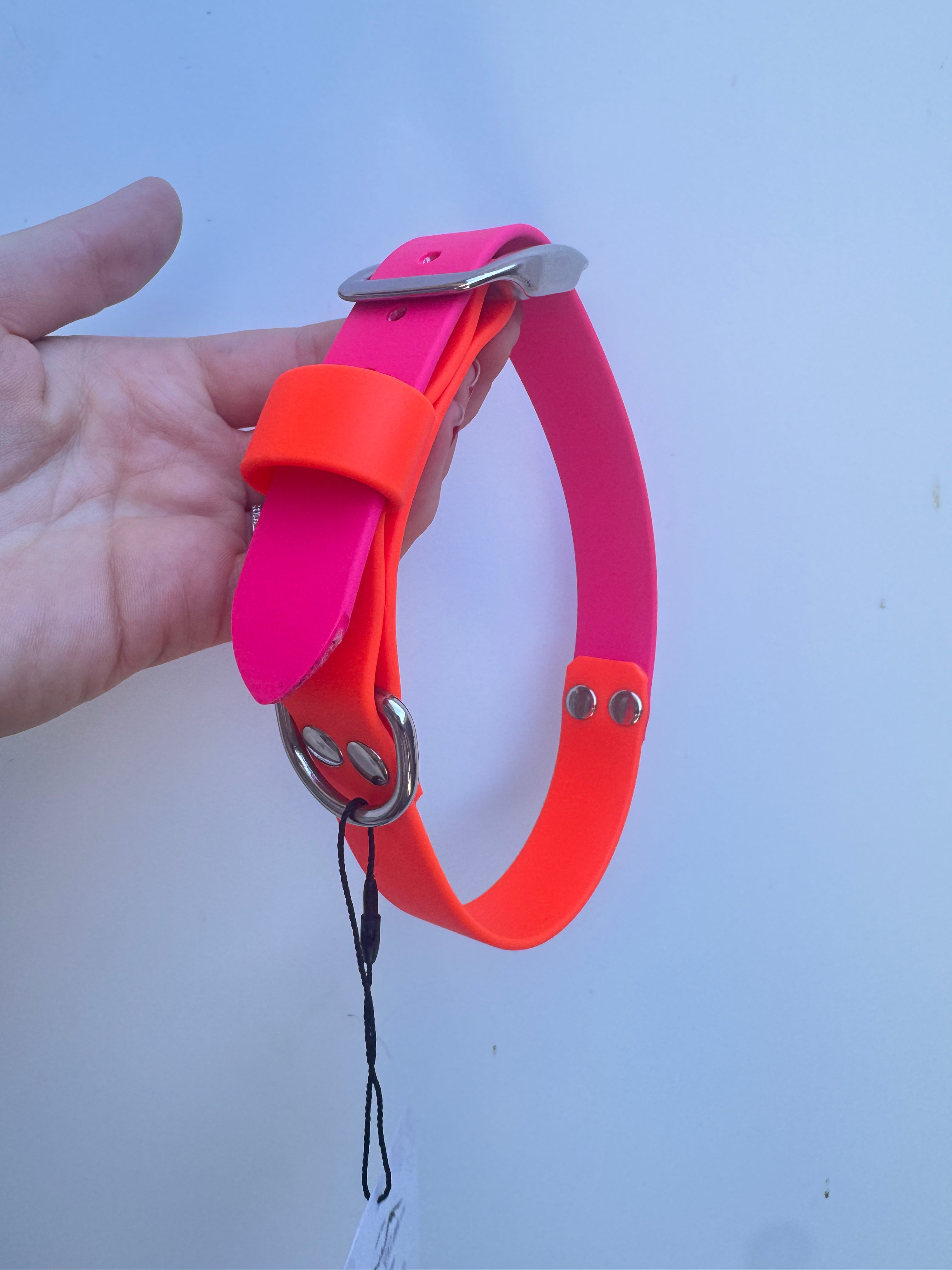 L (40-47cm neck) Neon orange/passion pink collar – Native Collars